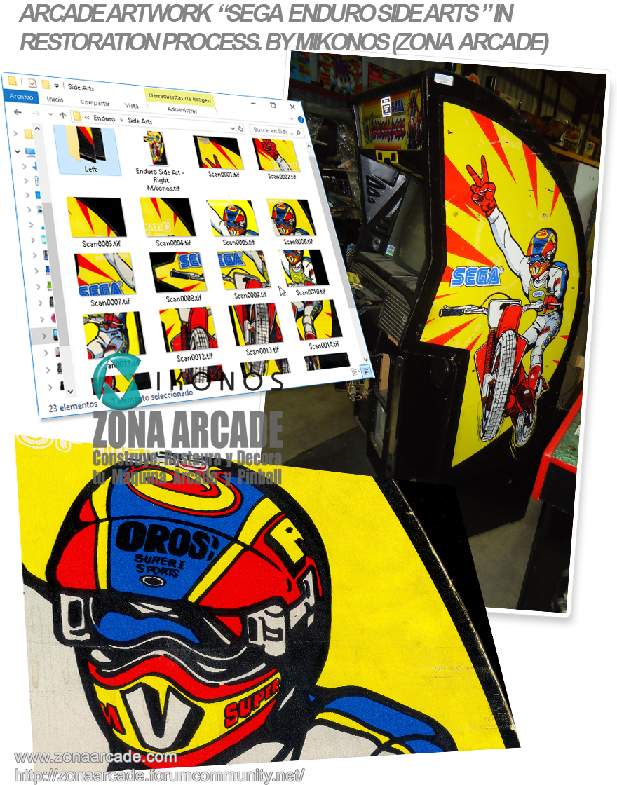 Tenemos "SEGA ENDURO RACER SIDE ARTS" (SEGA) para su restauración en Zona Arcade